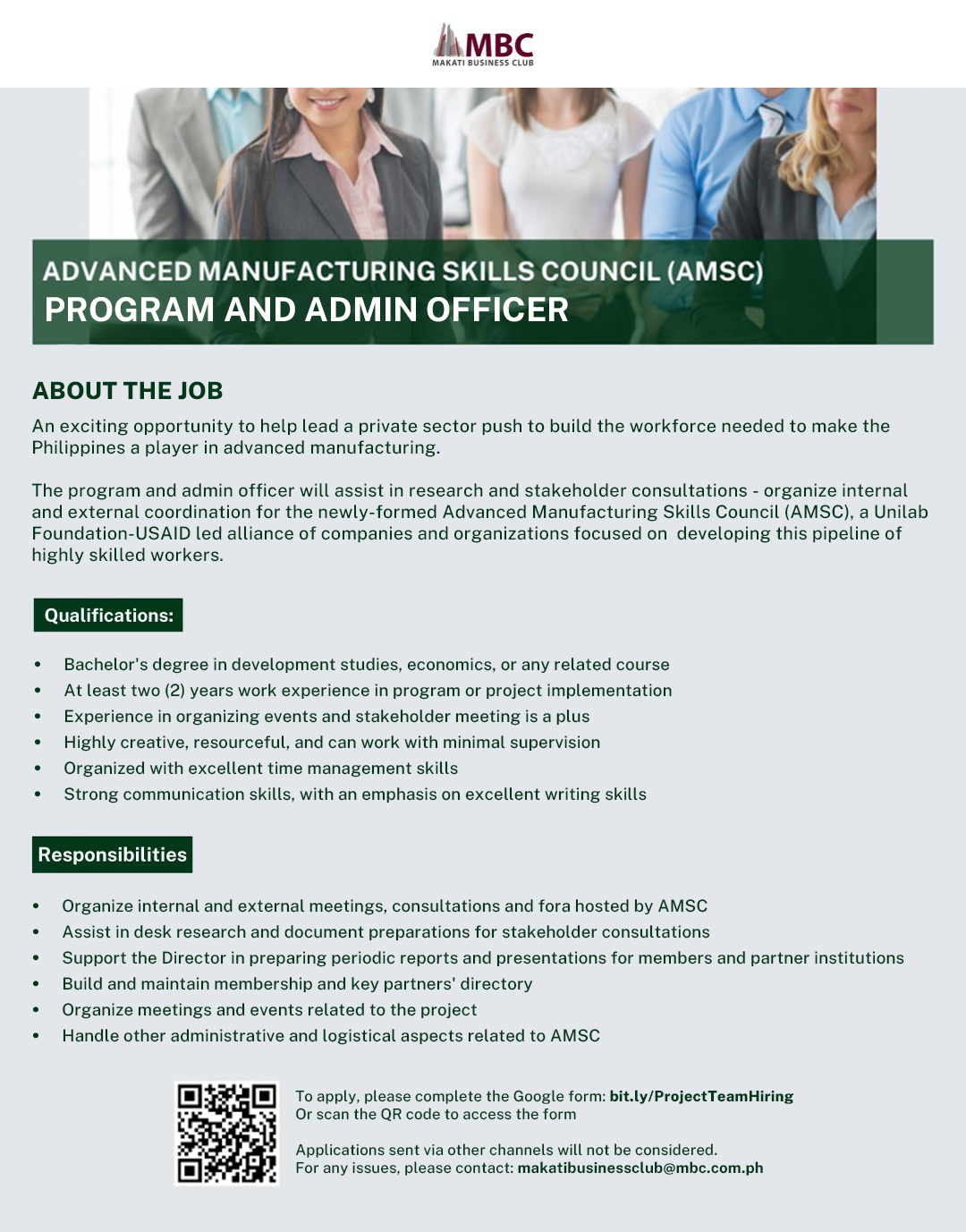Jobs – Makati Business Club | non-profit business association ...